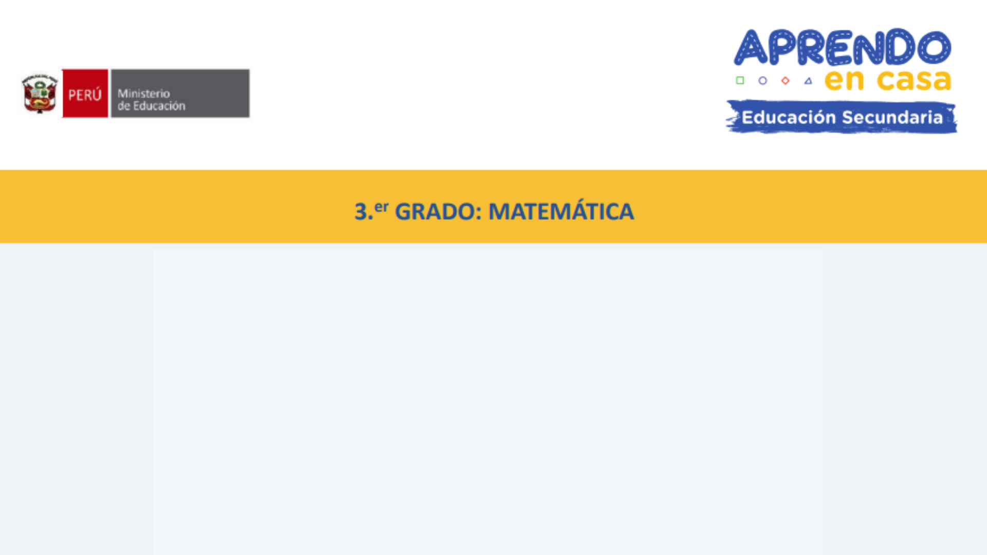 🥇 【 Aprendo en Casa Matematica 3 Secundaria Resuelto 】2024 Peru